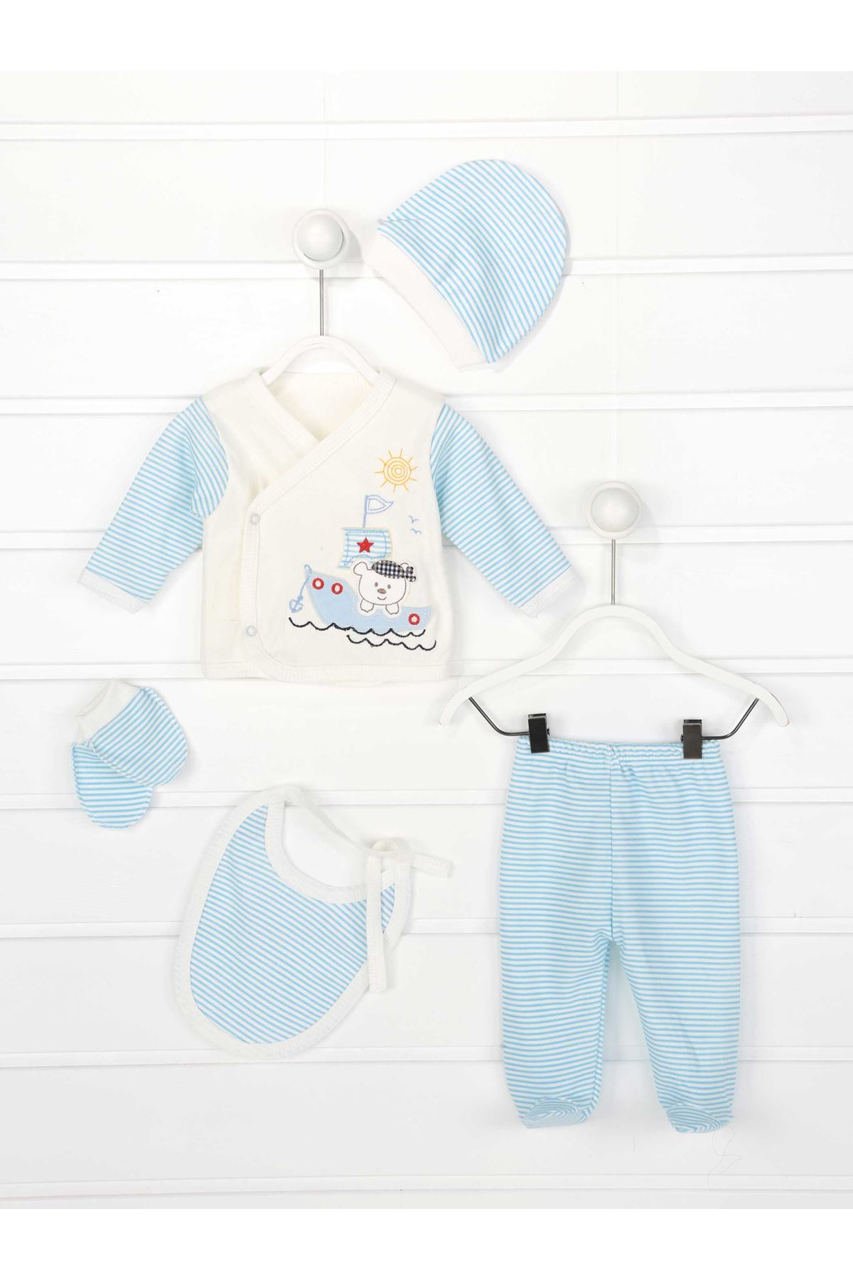 Modakids - Çocuk ve Bebek Giyim-Mavi Yenidoğan Erkek Bebek 5 li Hastane ... Modakids - Çocuk ve Bebek Giyim-Mavi Yenidoğan Erkek Bebek 5 li Hastane ...